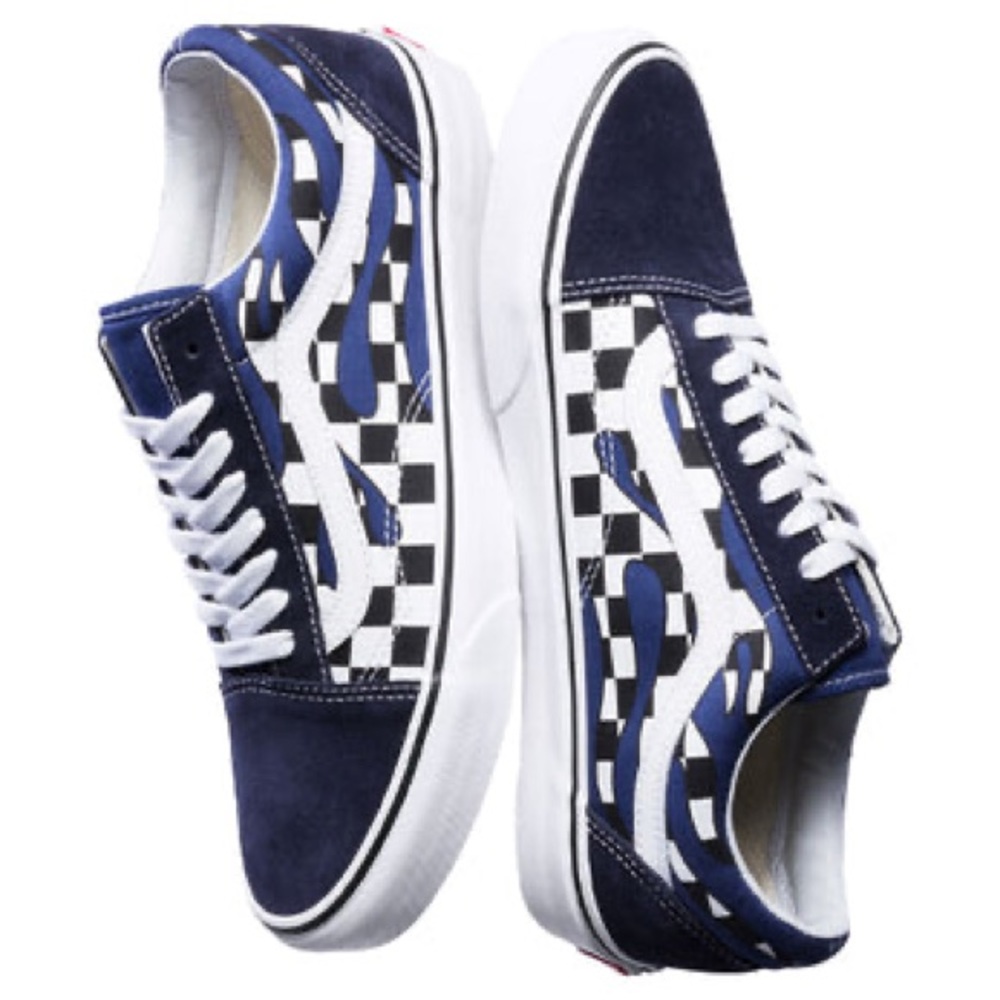 Vans Old Skool Checkerboard Flame Blue - Low Top - Me… - Gem